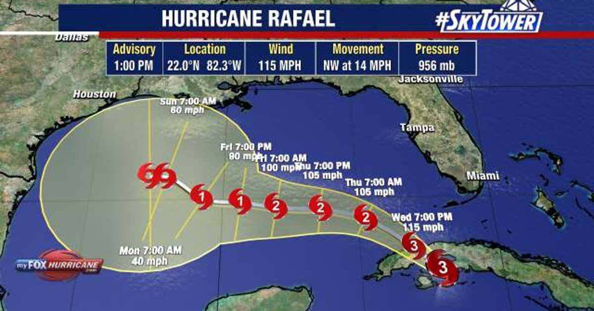 Hurricane Rafael strengthens to major Category 3 storm, Florida Keys ...