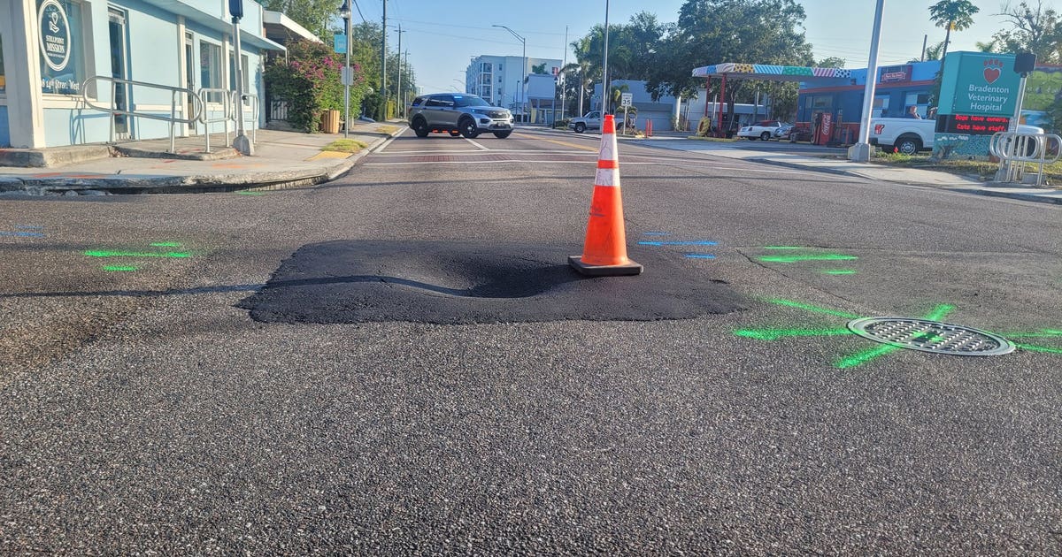'Large depression' forces road closure in Bradenton | FOX 13 Tampa Bay