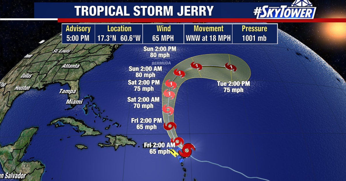 Tropical Storm Jerry expected to strengthen as it swirls past Leeward ...