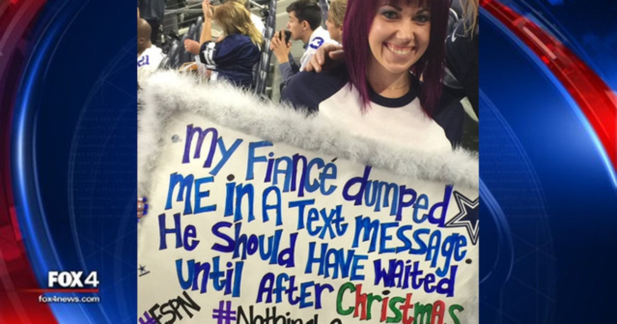 Cowboys fan dumped by fiance gets last laugh with viral sign | FOX 26 ...