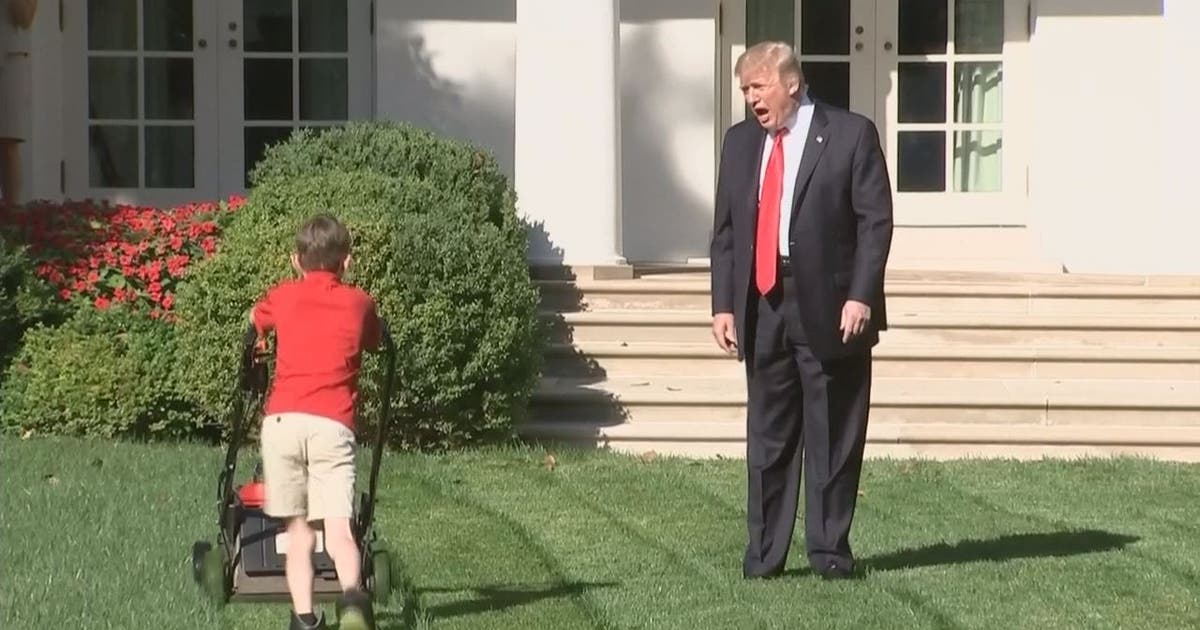 11-year-old Frank Giaccio mows White House lawn after writing President ...