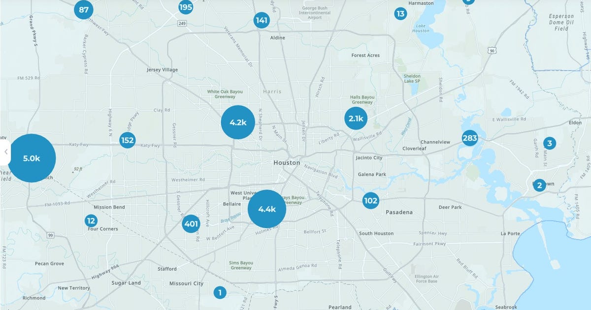 Houston power outages reporters amid heavy rain: CenterPoint map | FOX ...