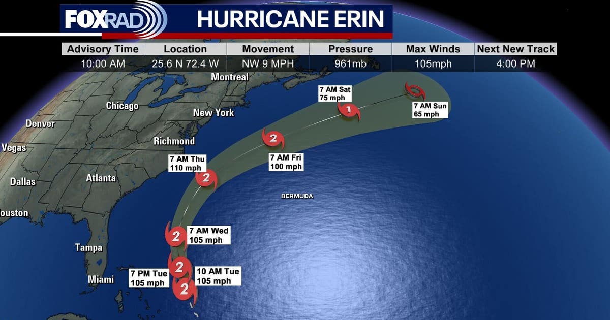 Hurricane Erin tracker: Tuesday updates, radar, path | FOX 26 Houston