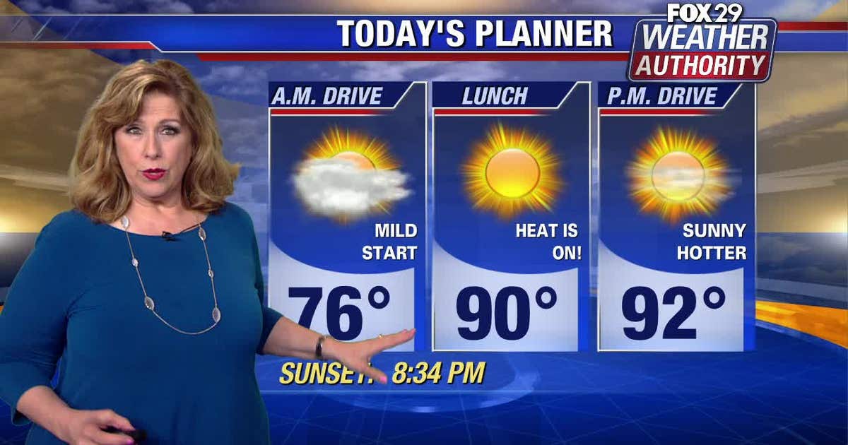 Heating Up: Another sunny, 90-degree day in store Thursday | FOX 29 ...