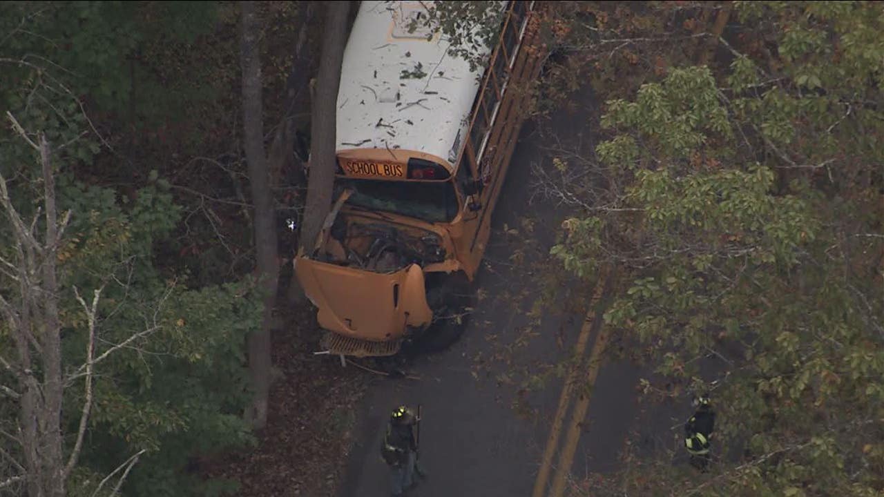 Crews on scene after school bus crashes into tree in Montgomery County ...