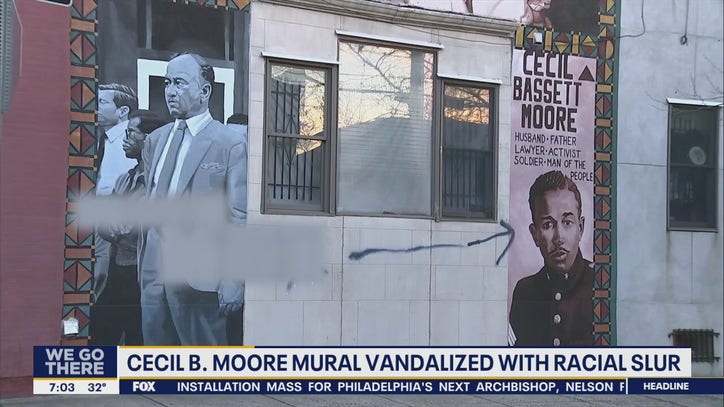 Cecil B. Moore mural vandalized with racial slur | FOX 29 News Philadelphia
