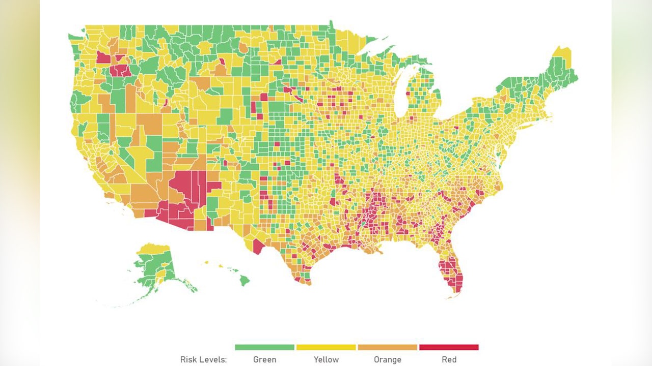 Color coded Interactive Map Illustrates COVID 19 Risk Level By County In US color-coded-interactive-map-illustrates-covid-19-risk-level-by-county-in-us