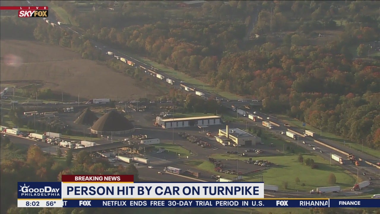 Heavy delays on PA Turnpike northeast extension after person hit by car