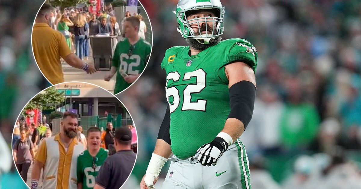 Jason Kelce spots fan wearing his jersey at UK Taylor Swift concert ...