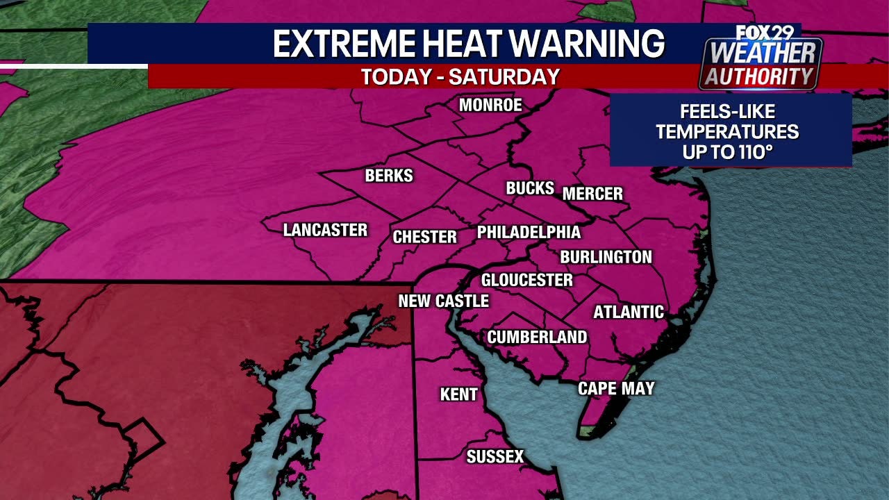 Extreme heat warning issued ahead of triple digit temperatures | FOX 29 ...