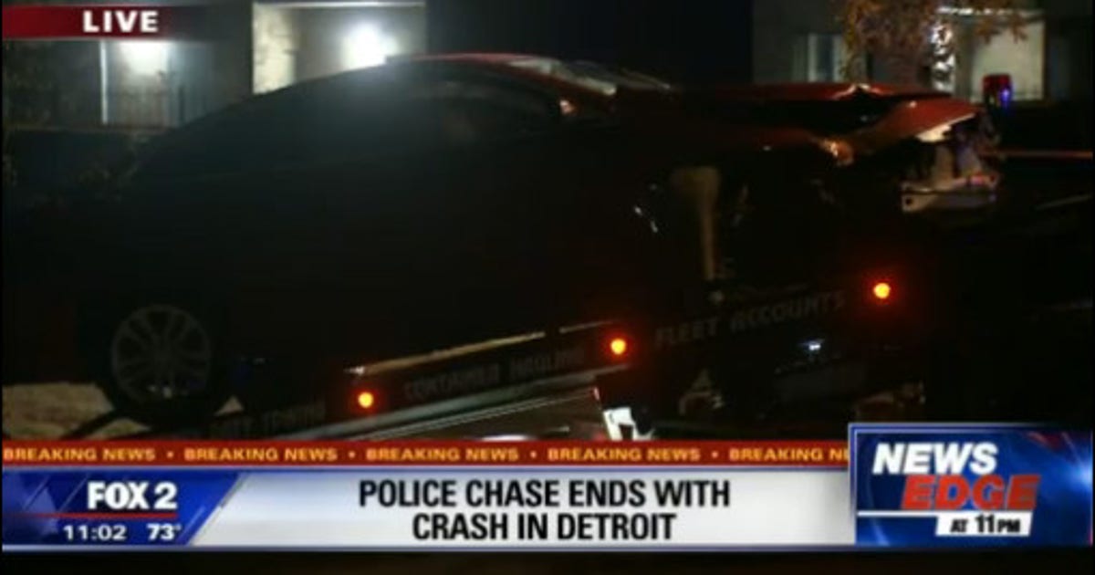 Police chase ends with a crash on Detroit's west side | FOX 2 Detroit