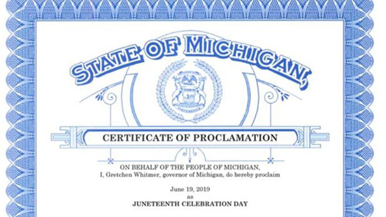 Gov. Whitmer proclaims June 19 as Juneteenth Celebration Day in ...
