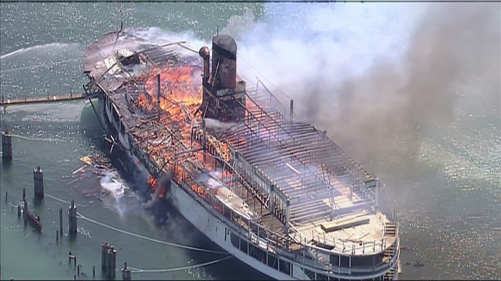 Historic Boblo Island boat destroyed by fire along Detroit River | FOX ...