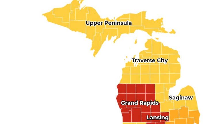 Risk level for COVID-19 spread increases in 4 Michigan regions