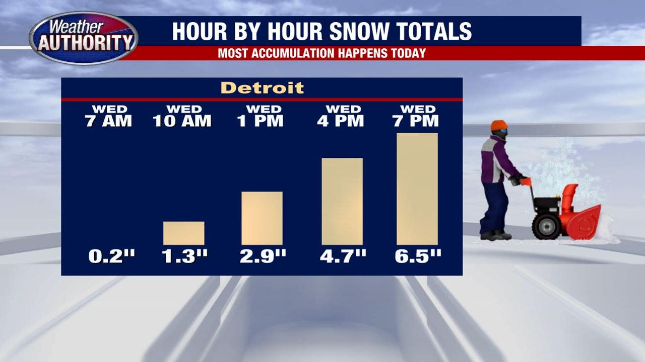 Southeast Michigan snow totals dip due to lingering Tuesday's warmth ...