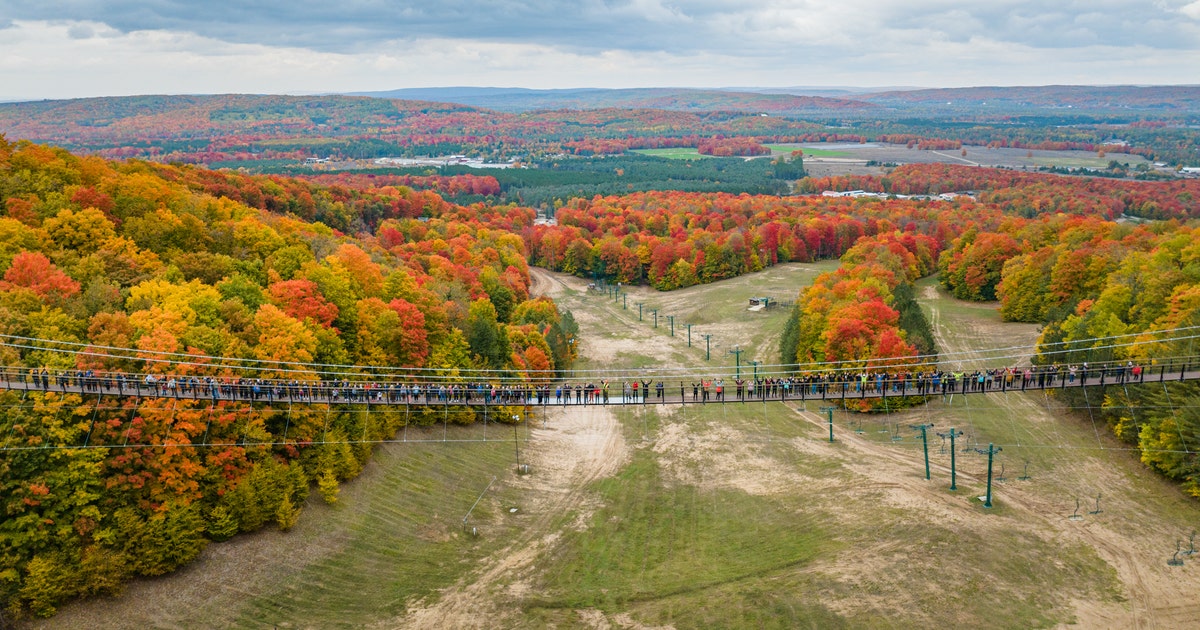 SkyBridge Michigan: Pedestrian bridge at Boyne Mountains opens with ...
