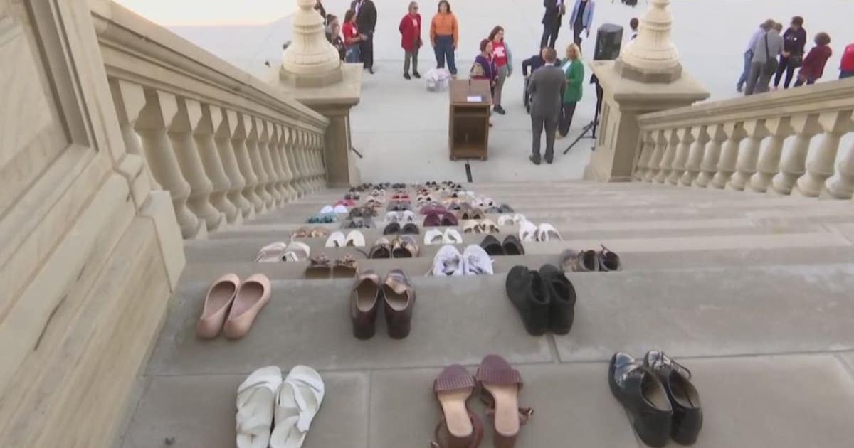Protest with 70 pairs of shoes at State Capitol represent domestic ...