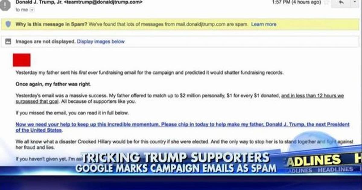 Google accused of sending Trump campaign emails to spam folder | FOX 32 ...