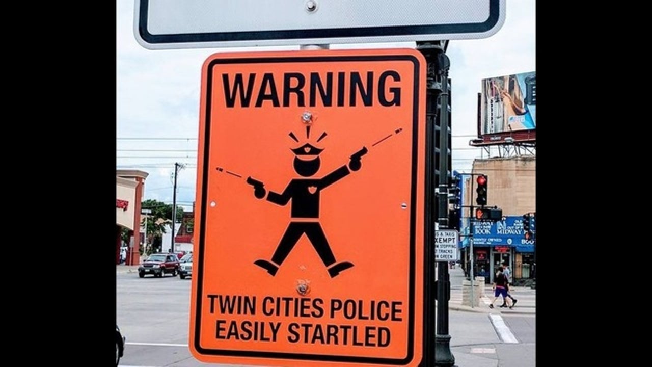 Fake street signs mocking police posted in Minneapolis, St. Paul | FOX ...