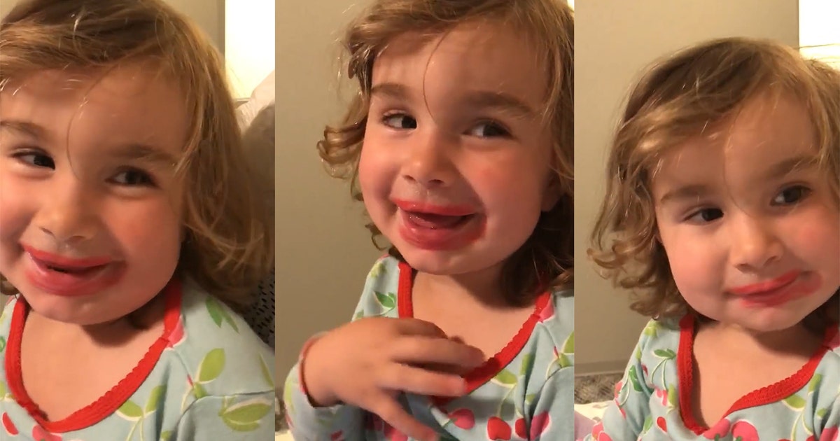 Viral video: Little girl caught with lipstick says she got it from ...