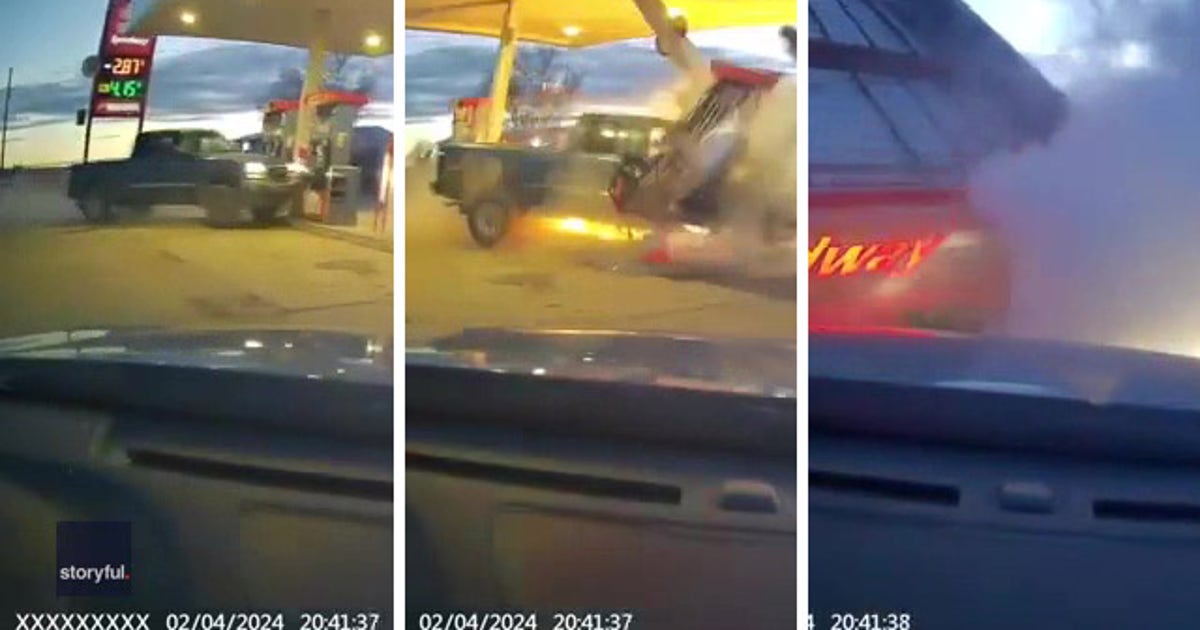'Oh my God!': Video shows out-of-control truck obliterate gas pumps ...