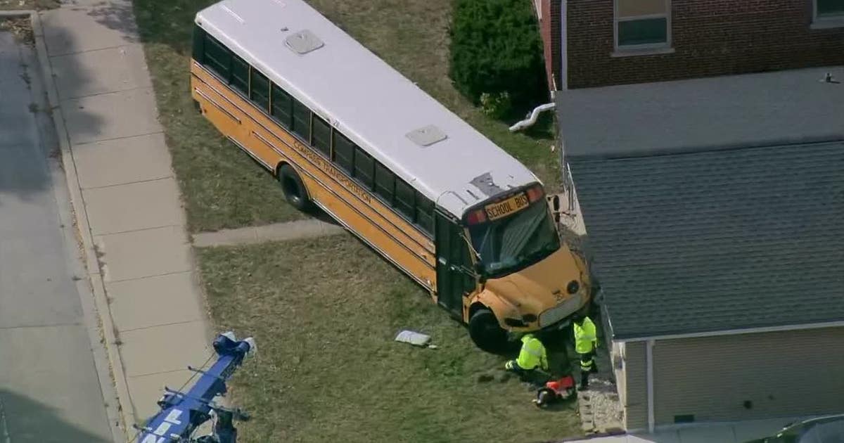 Three hospitalized after school bus crashes into Skokie home: officials ...