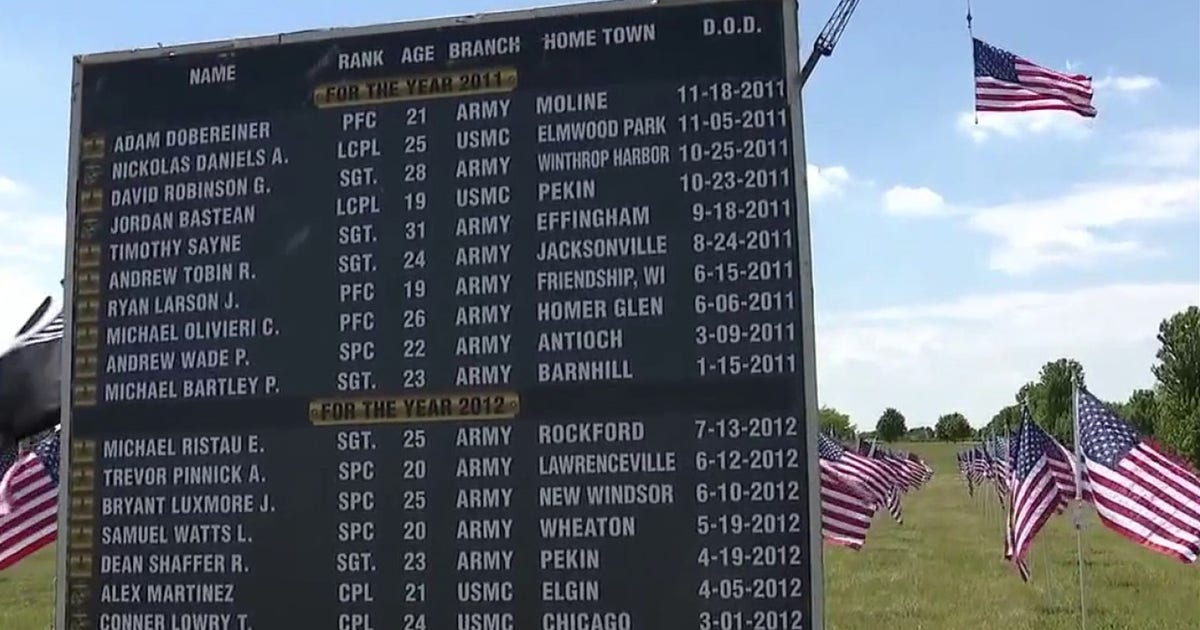 Field of the Fallen in Cary honors 354 Illinois service members for ...
