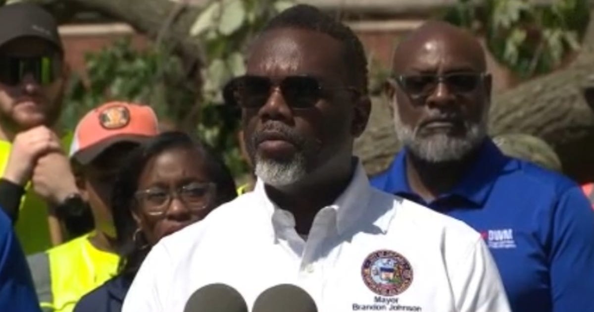 Mayor Brandon Johnson surveys storm damage as thousands remain without ...