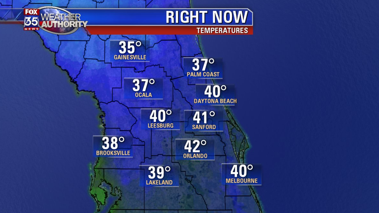 Cold temperatures arrive in Central Florida | FOX 35 Orlando