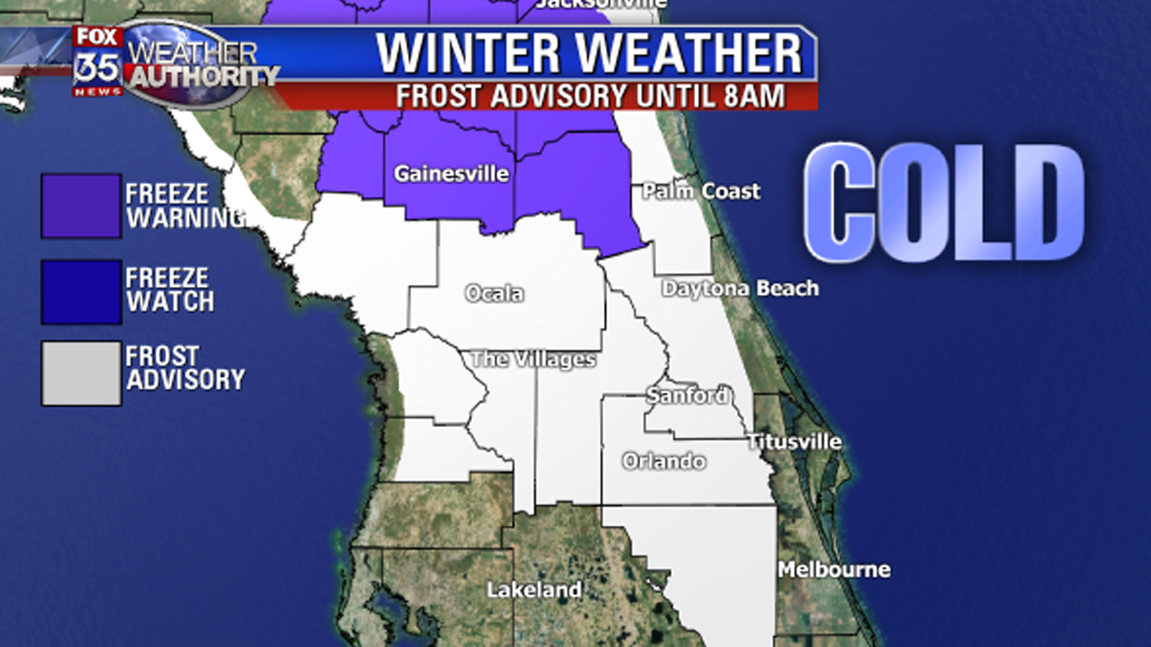 Frost advisory active until 8 a.m. as temperatures stay low | FOX 35 ...
