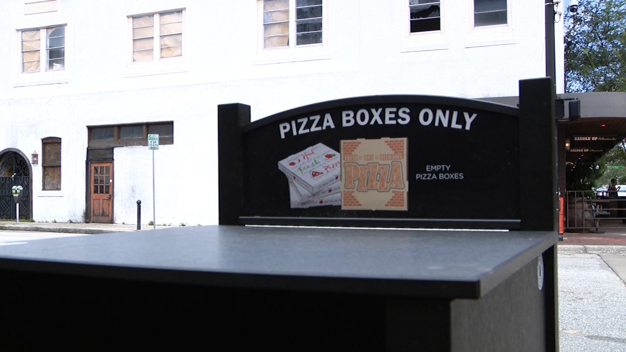 New trash receptacles for pizza boxes in Downtown Orlando | FOX 35 Orlando