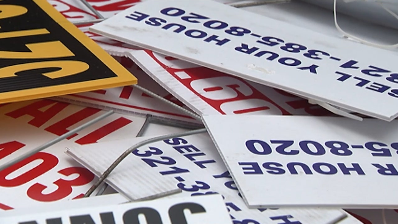 City asks public to help catch installers of illegal snipe signs | FOX ...