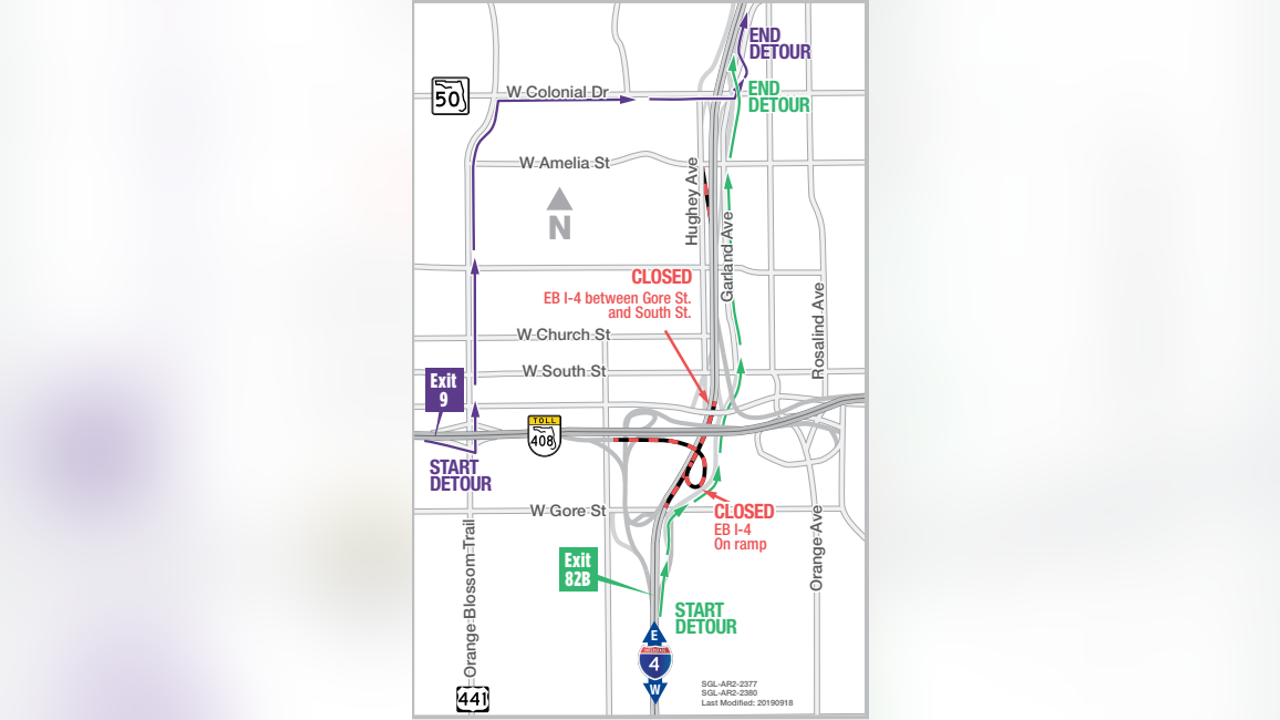 I-4 eastbound shutting down Sunday night for construction | FOX 35 Orlando
