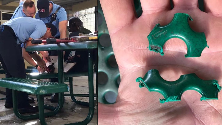 OUCH! Finger stuck in bench requires Orlando fire department rescue ...