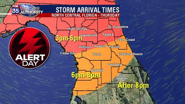 FOX 35 Severe Weather Alert Day Thursday: Severe storms shift south as ...