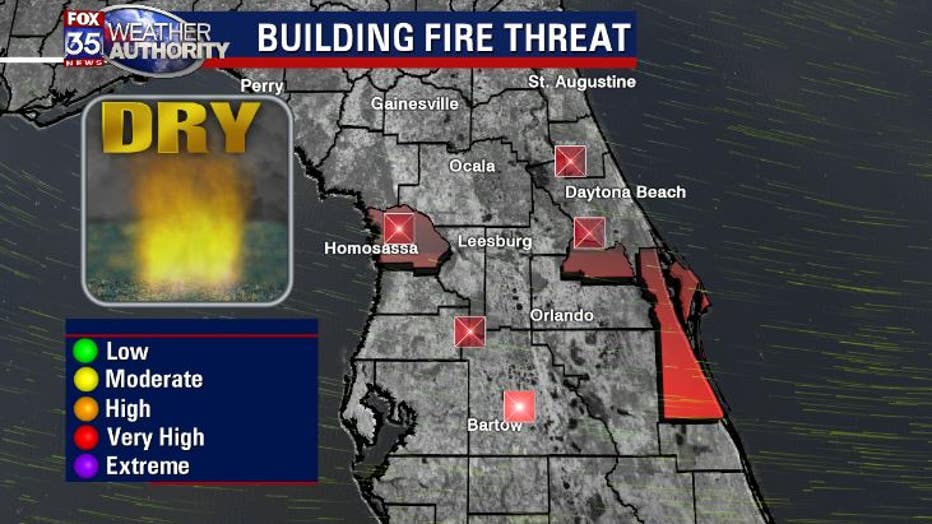 Central Florida experiences high fire threat amid very dry conditions ...