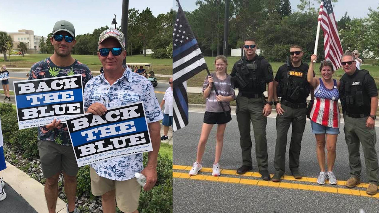 Supporters come out for 'Back the Blue' rally in Tavares | FOX 35 Orlando