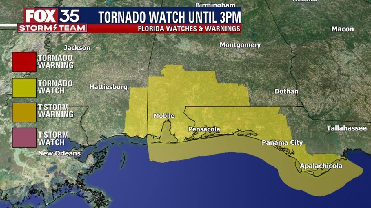 Tornado Watch issued for parts of the Florida Panhandle | FOX 35 Orlando