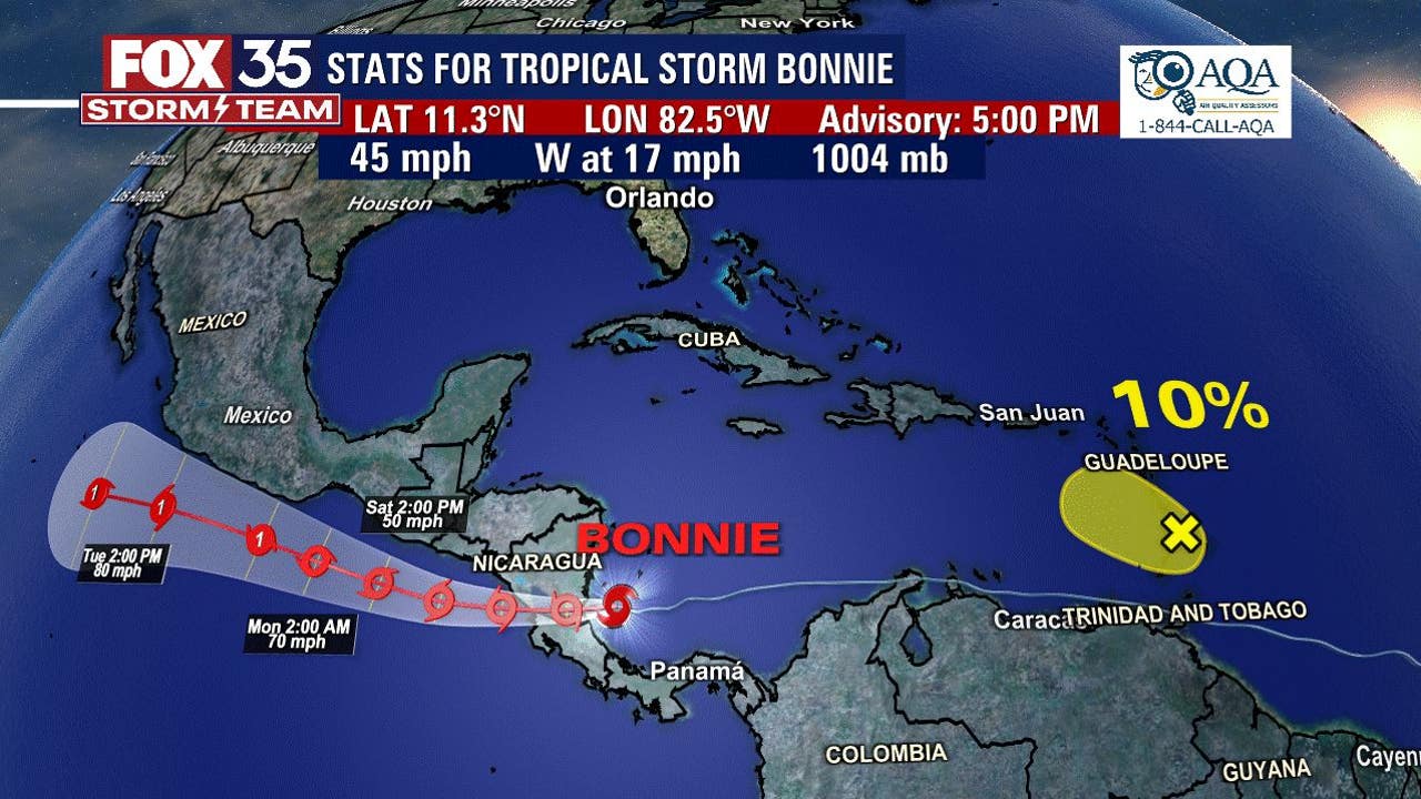 Tropical Storm Bonnie forms in the Atlantic | FOX 35 Orlando