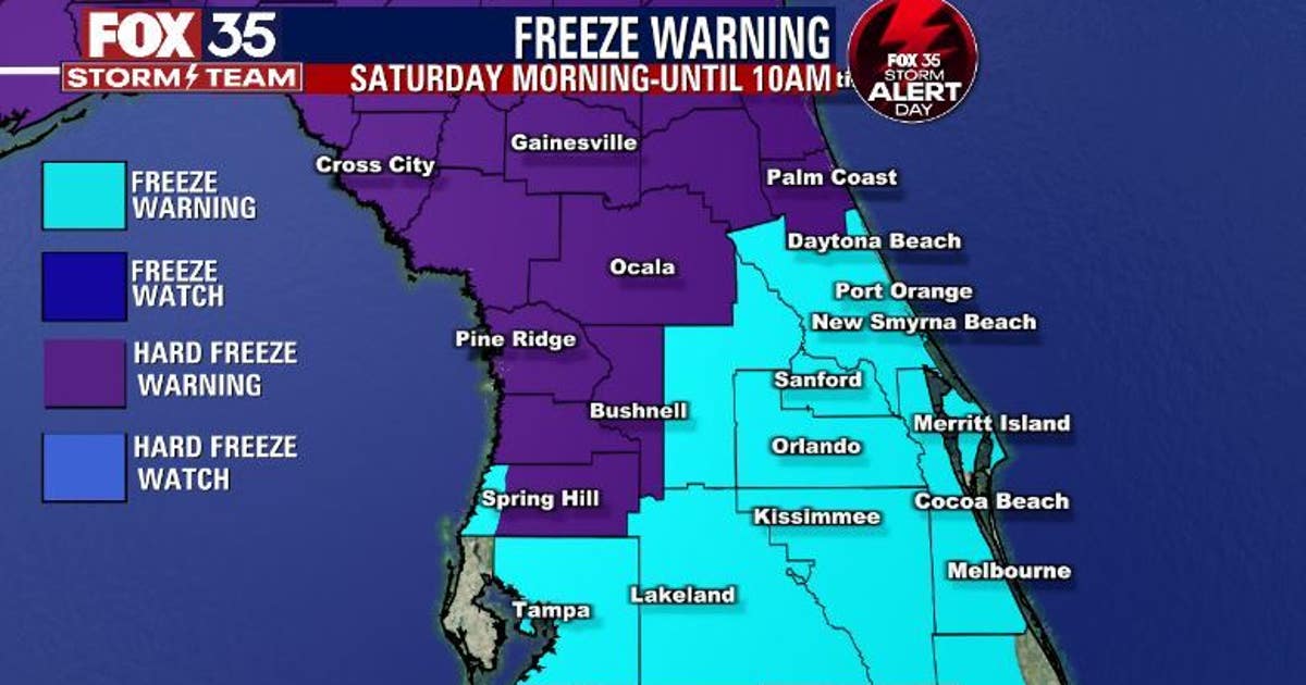 Freeze warnings, watches in Central Florida as winter storm threatens ...