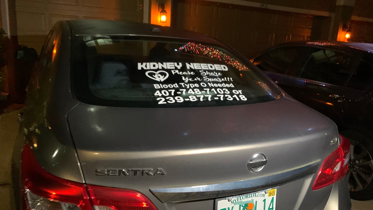 'Kidney needed': Florida man creates car decal in desperate search to ...