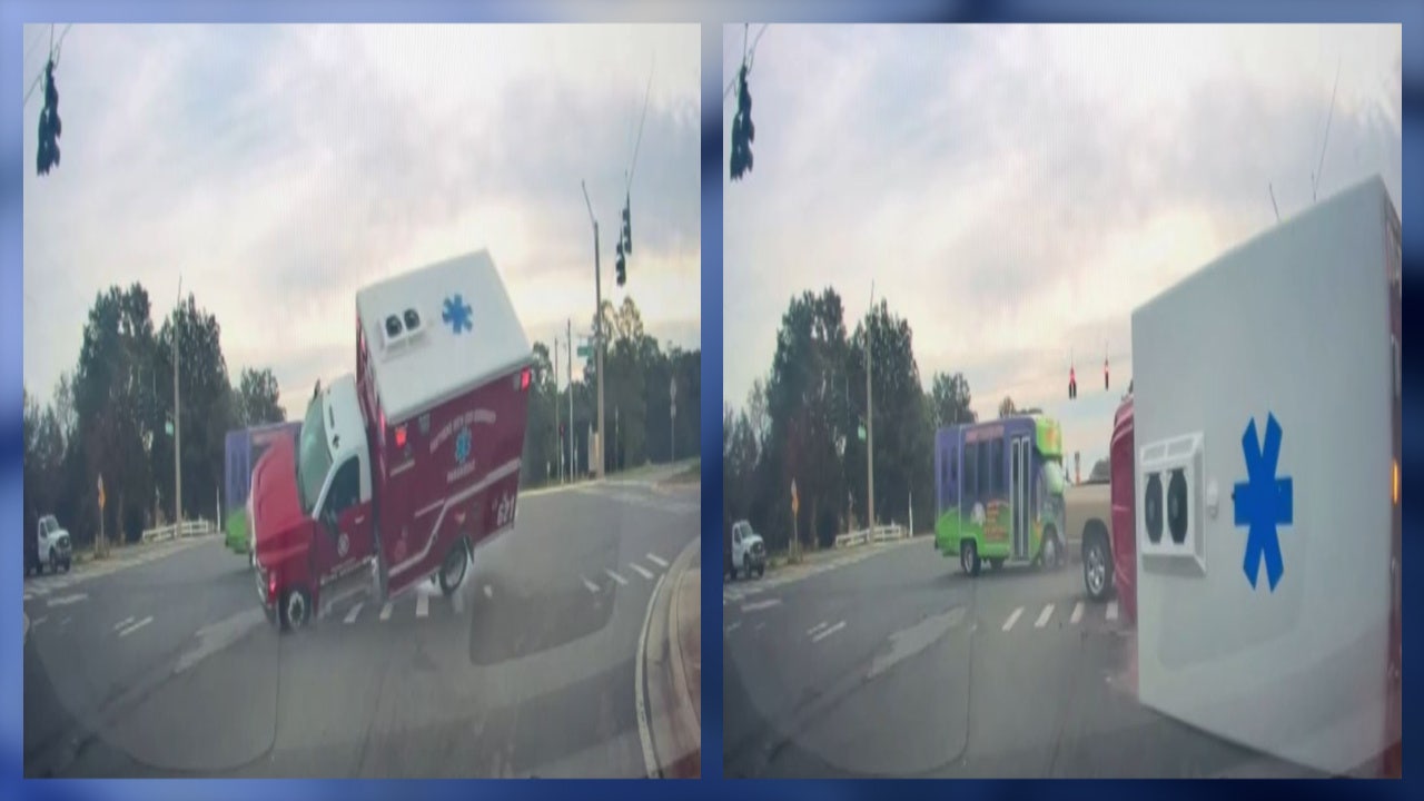 Video shows bus carrying 15 people slamming into ambulance at Florida ...