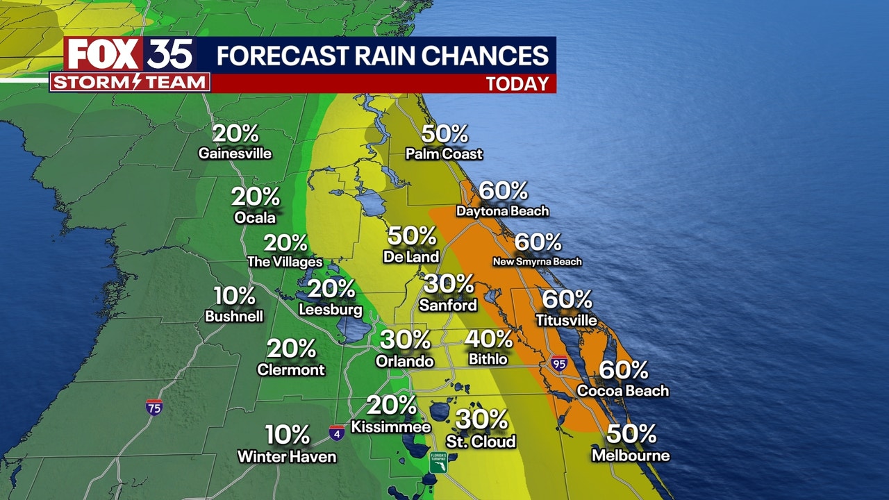 Orlando will see another cloudy, rainy, breezy day as showers move ...