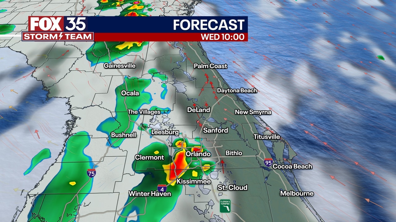 TIMELINE: Storms to linger into evening for western parts of Central Florida | FOX 35 Orlando