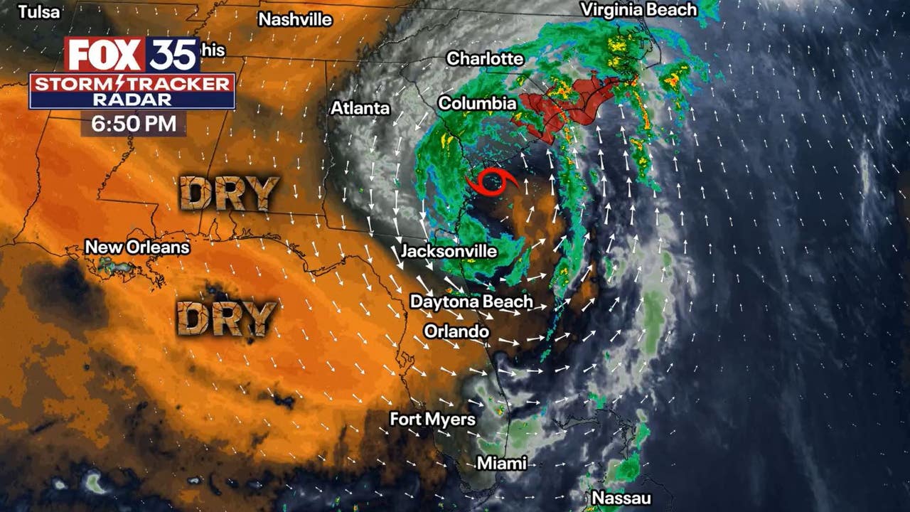 Dry air begins to move into Central Florida behind remnants of Debby ...