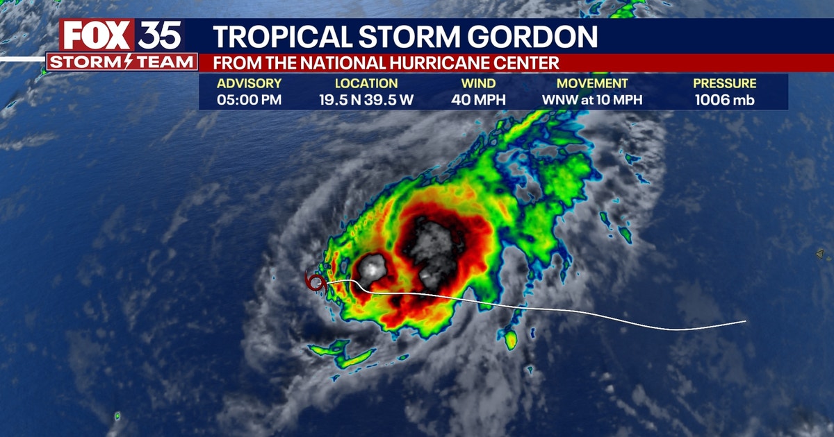 Tropical Storm Gordon forms in the Atlantic Ocean, NHC says: Will it ...