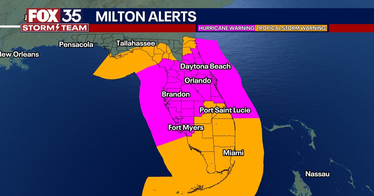 Hurricane Milton: Current watches and warnings in effect for Central ...
