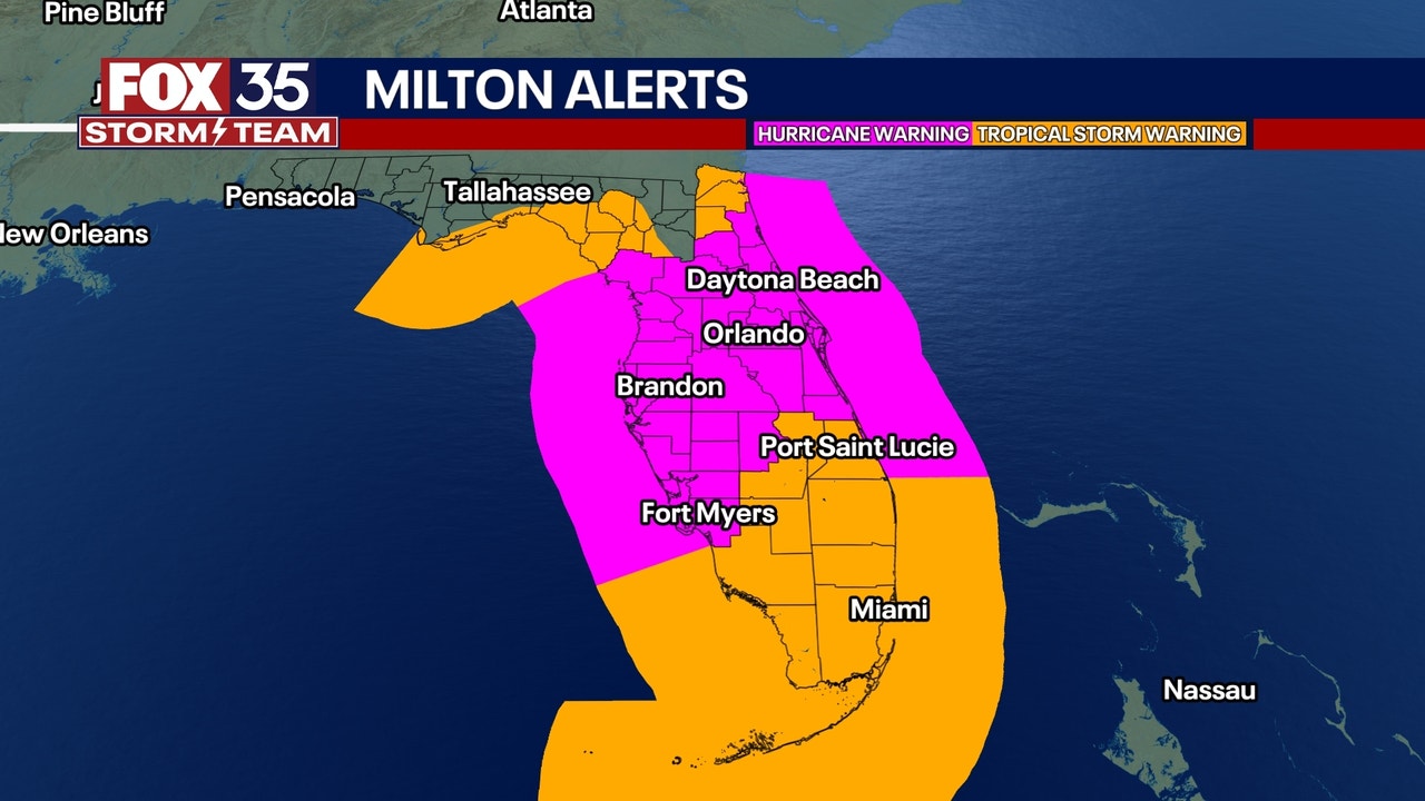 Hurricane Milton: Current watches and warnings in effect for Central ...