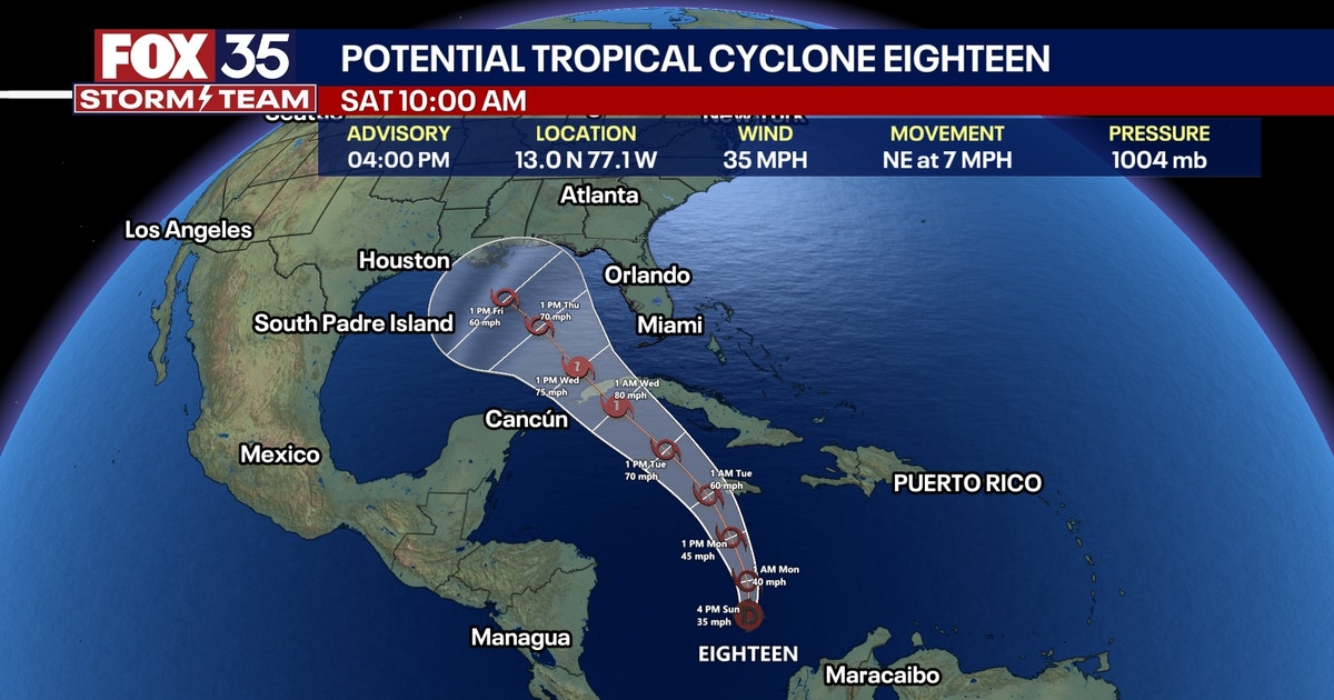 Potential Tropical Cyclone 18 forecast to become hurricane in Caribbean ...