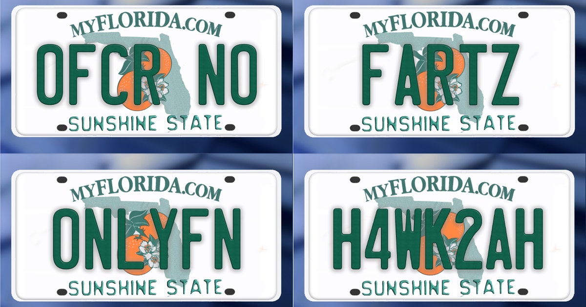 Rejected personalized license plates (Florida's Version): 'FARTZ ...